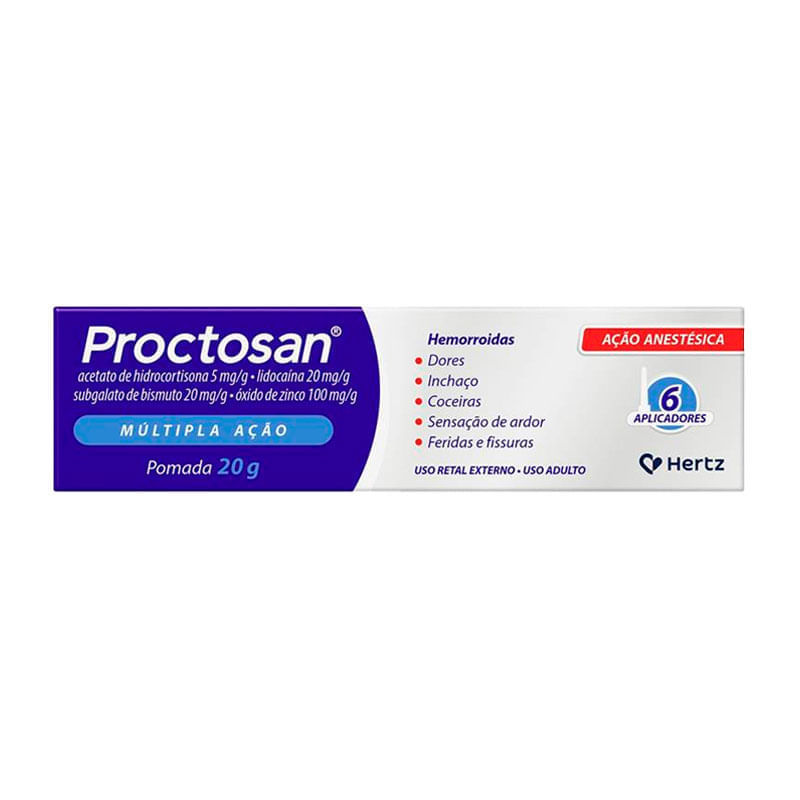 Proctosan Pomada Uso Retal 20g + 6 Aplicador: Preço, Como Usar