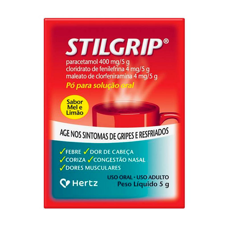 Stilgrip Pó para Solulção Oral Sabor Mel e Limão 5G: Preço,