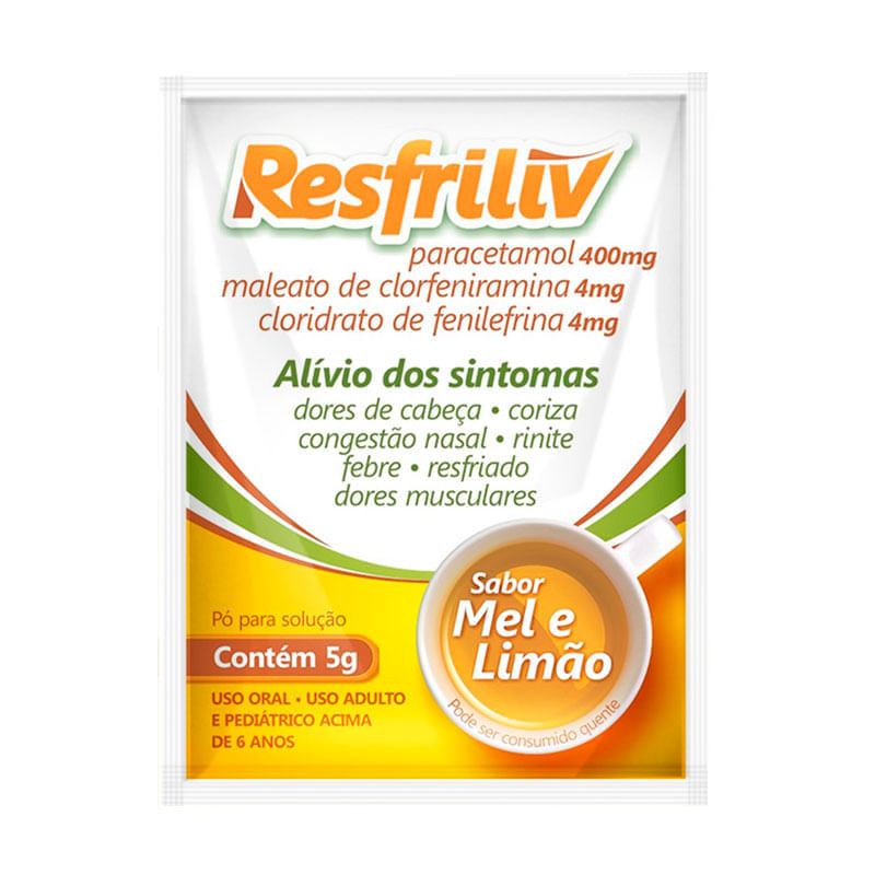 Resfriliv Mel e Limão 5g - Alivio dos Sintomas de Gripe | Drogal