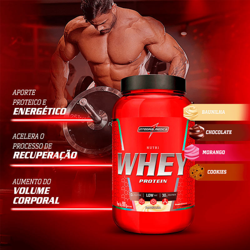 Nutri Whey Protein Integralmedica Sabor Baunilha 900g