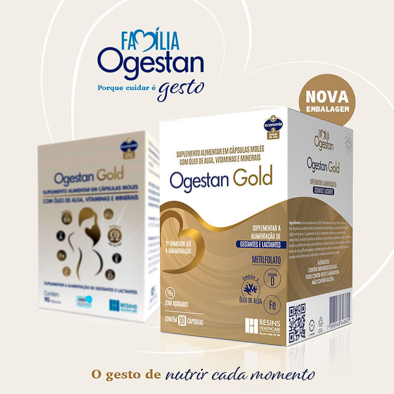 Suplemento Alimentar Ogestan Gold 90 Cápsulas Moles
