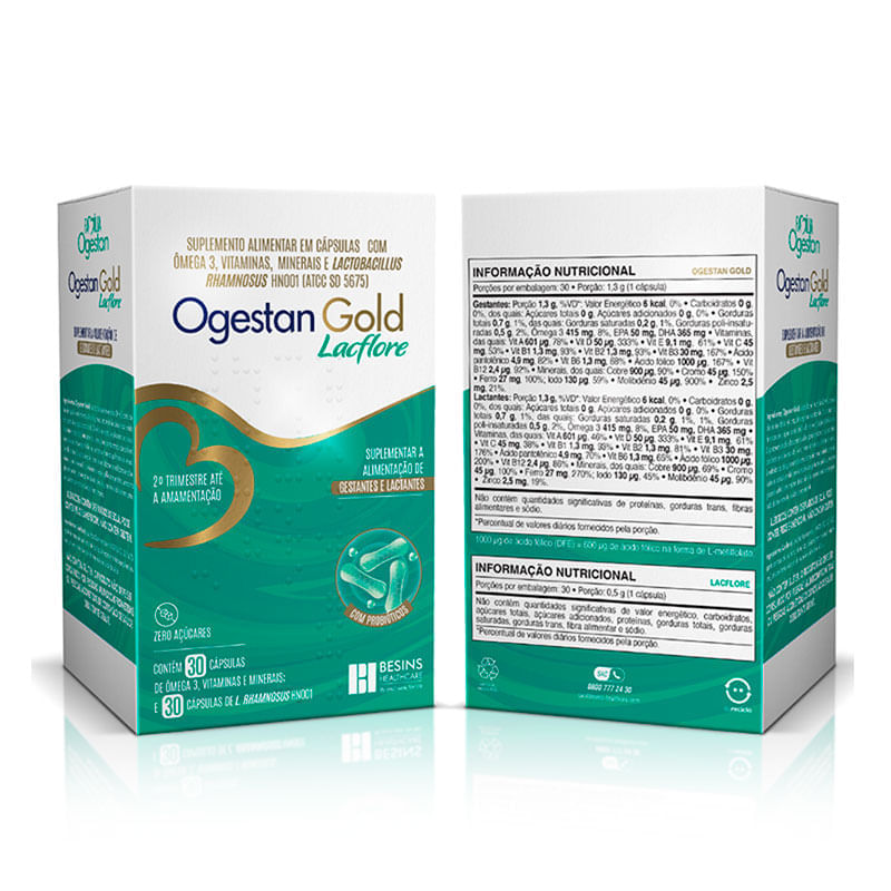Ogestan Gold Lacflore Omega-3 + Lactobacillus 60 Cápsulas