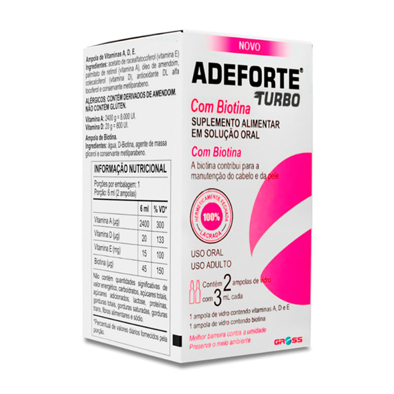 Suplemento Adeforte Turbo 2 Ampola de 3ml - Na Drogal