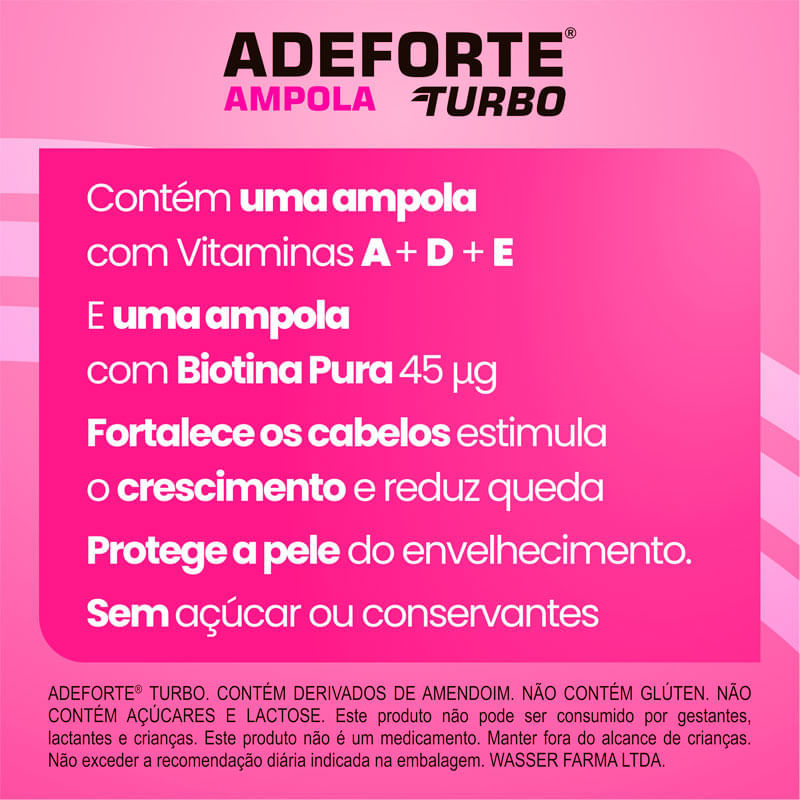 Suplemento Adeforte Turbo 2 Ampola de 3ml - Na Drogal