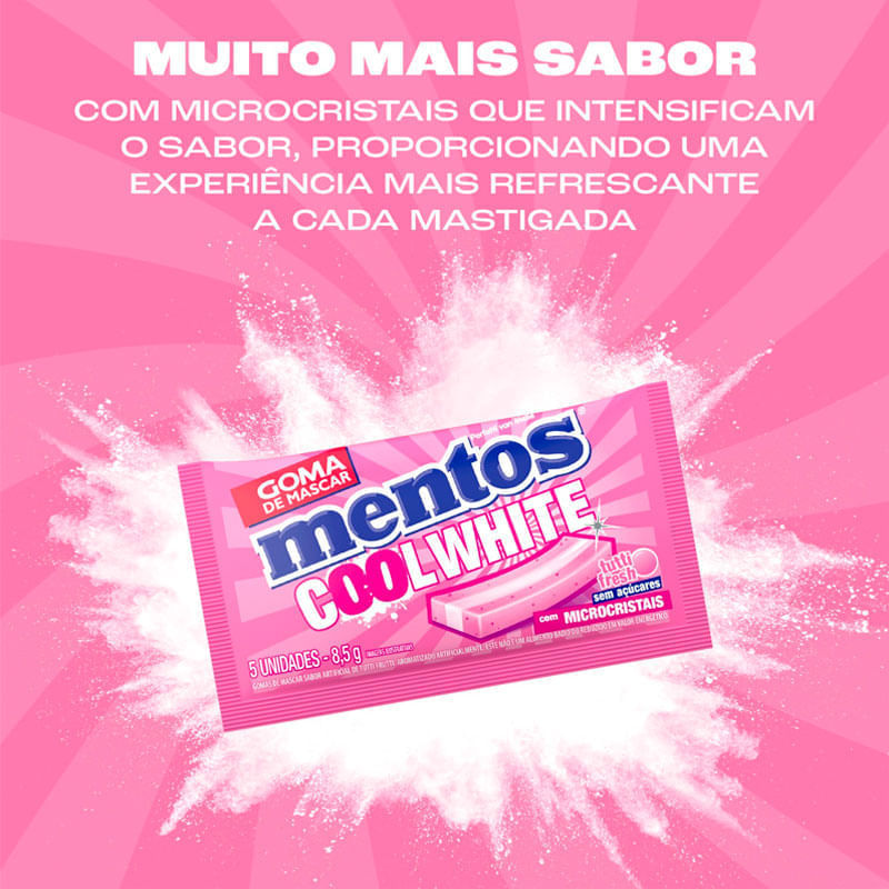 Chicletes Mentos Cool White Sabor Tutti Fresh 8,5g: Preço