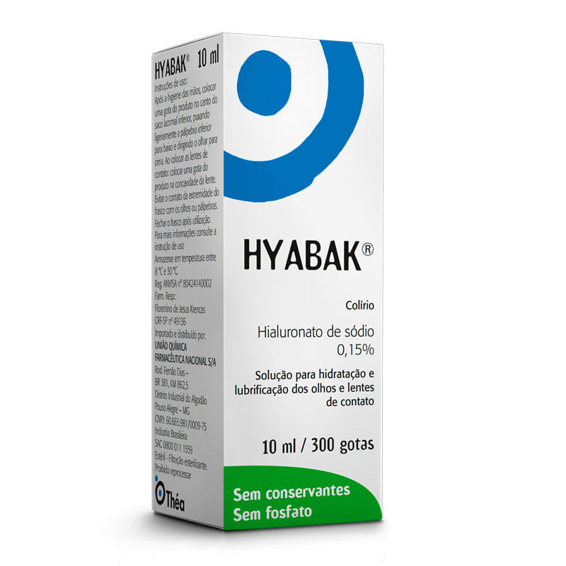Hyabak Solução Oftálmica 10ml | Drogal