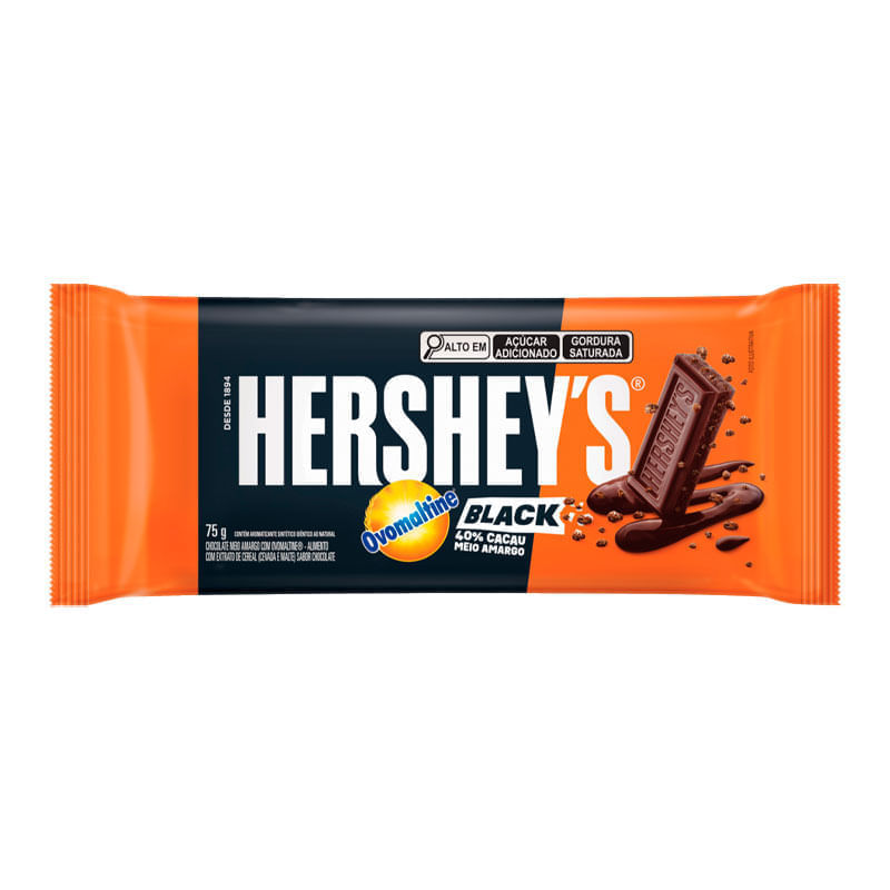 Chocolate Hershey's Ovomaltine Black 75g: Meio Amargo