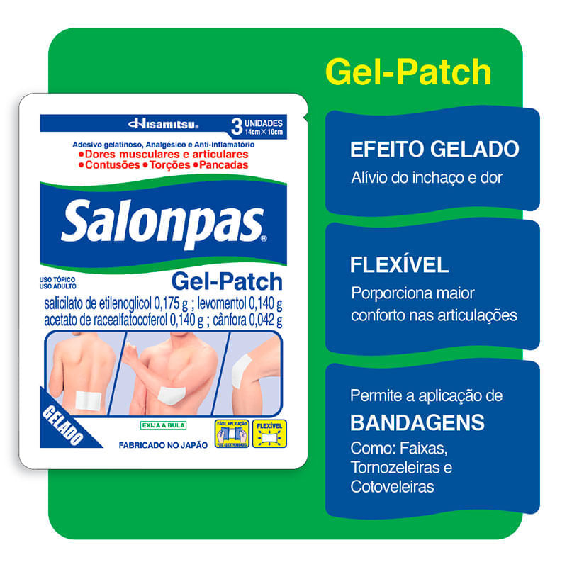 Salonpas Gel-Patch 3 Unidades: Para que serve, Como Usar