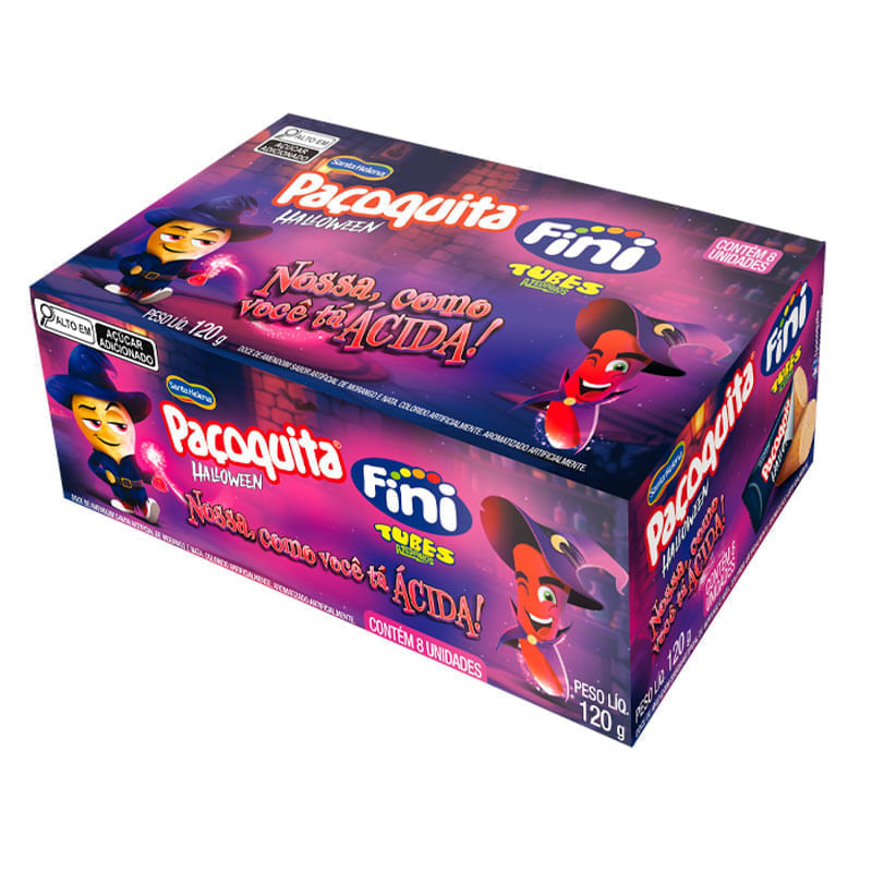 Paçoquita Halloween Fini Tubes Azedinhos 8 Unidades: Preço