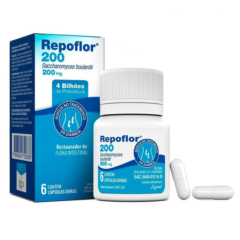 Repoflor 200mg 6 Cápsulas Duras, Posologia, Bula, Preço