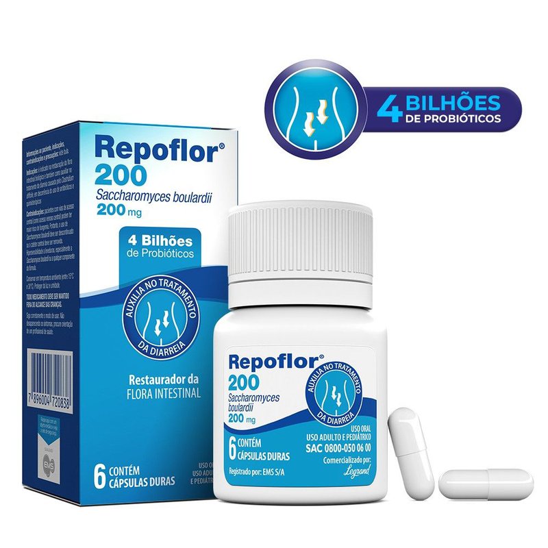 Repoflor 200mg 6 Cápsulas Duras, Posologia, Bula, Preço