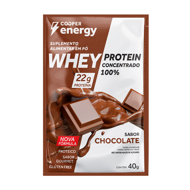 Whey Protein Cooper Energy Sabor Chocolate 40g: Melhor Preço