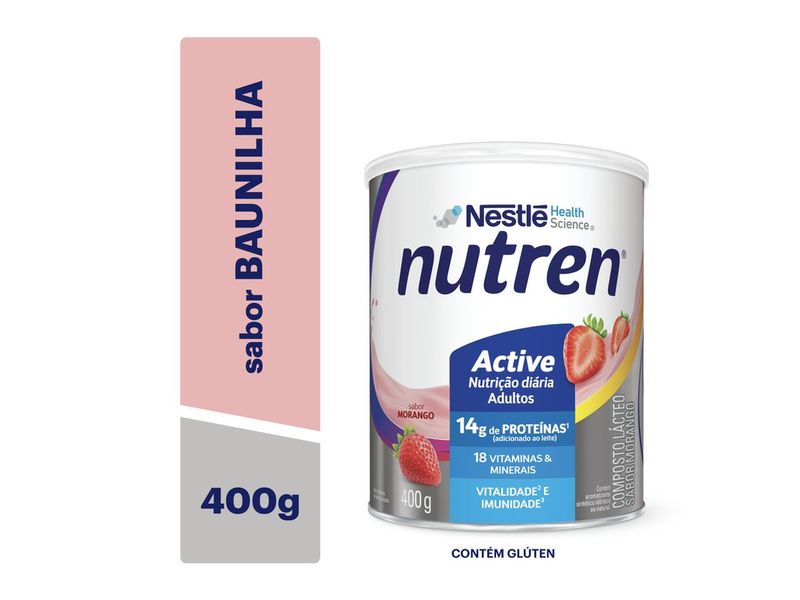 Nutren Active Morango 400g:Suplemento nutritivo e energético