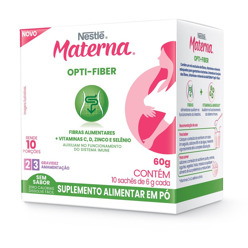 Suplemento Alimentar Materna Opti-Fiber Sem Sabor 10 Sachês