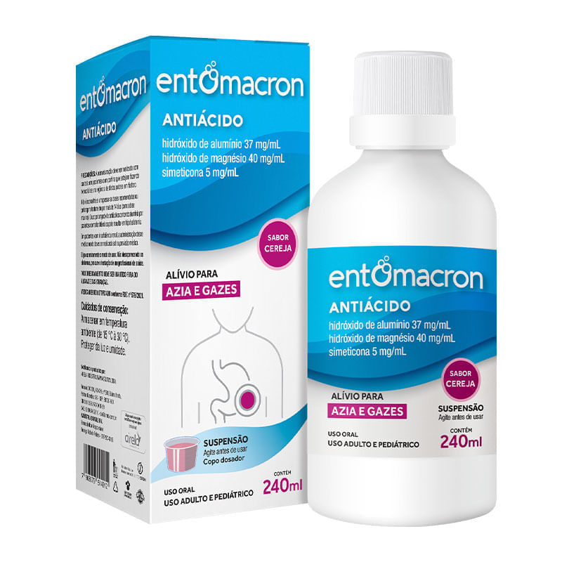 Entomacron Suspensão Oral Sabor Cereja 240ml + Copo Dosador