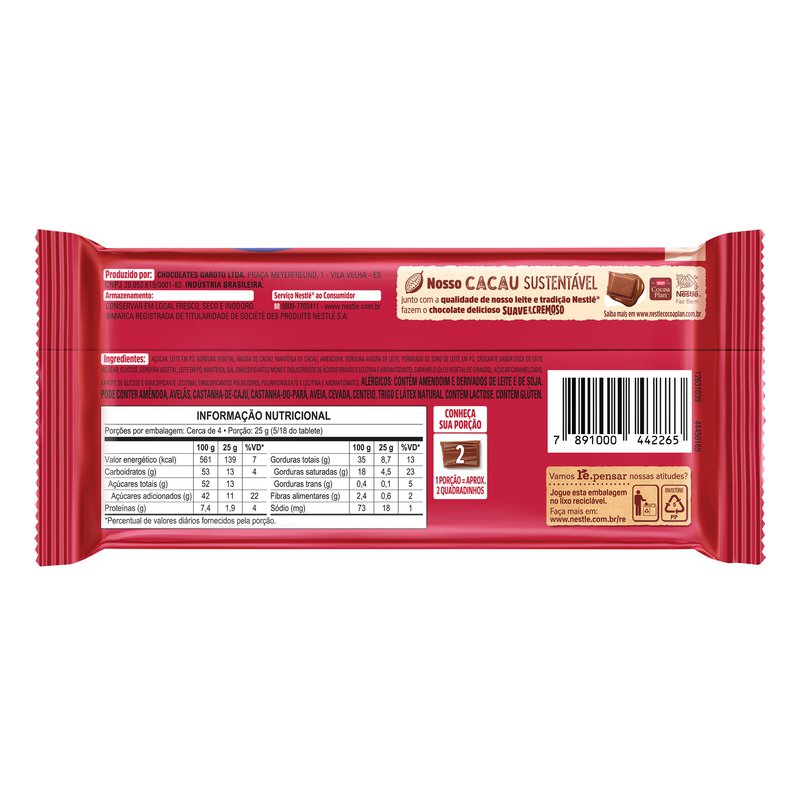 Chocolate Nestlé Charge 90g: Sabor Intenso e Crocante
