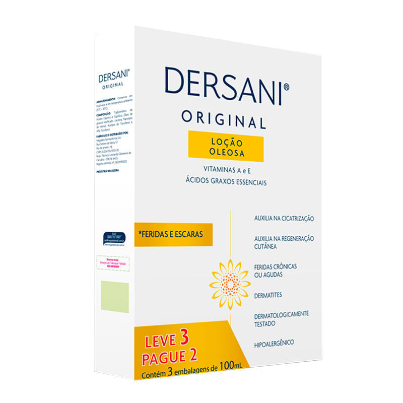 Kit Dersani Original Loção Oleosa 3x100ml | Hidrata e Cuida