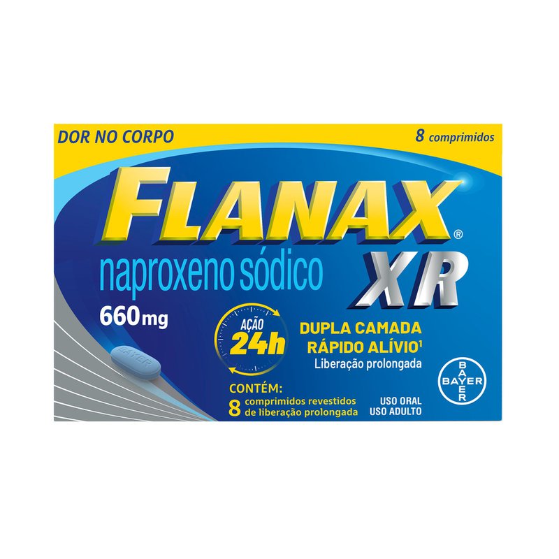Analgésico Flanax XR 660mg 8 Comprimidos - Naproxeno